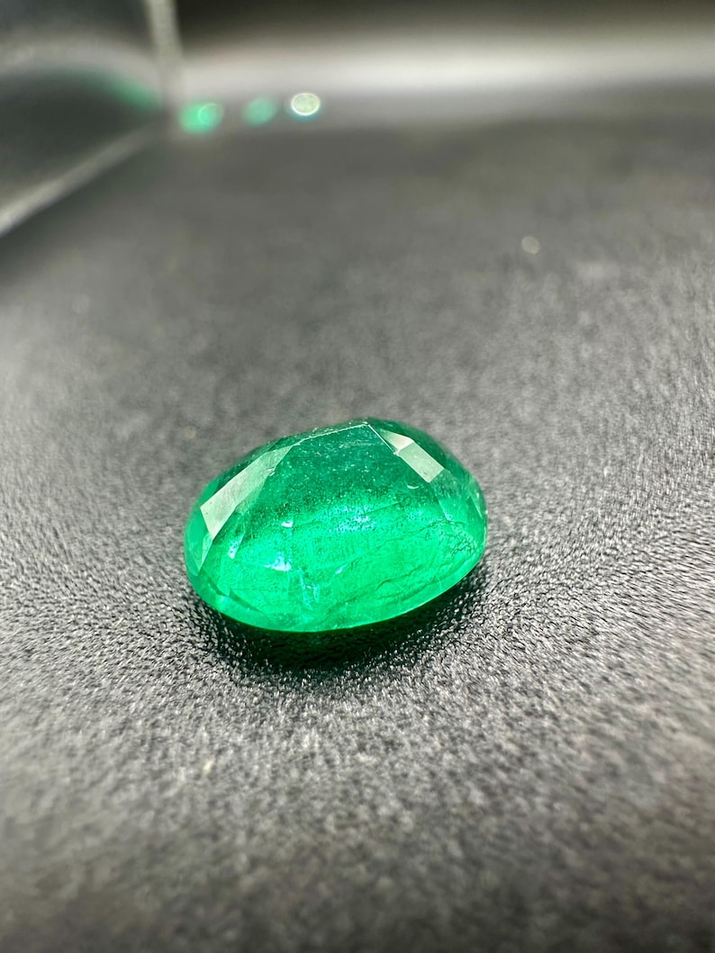 2.47 Ct Oval Cut Zambian Emerald Natural Green Gemstone - Etsy