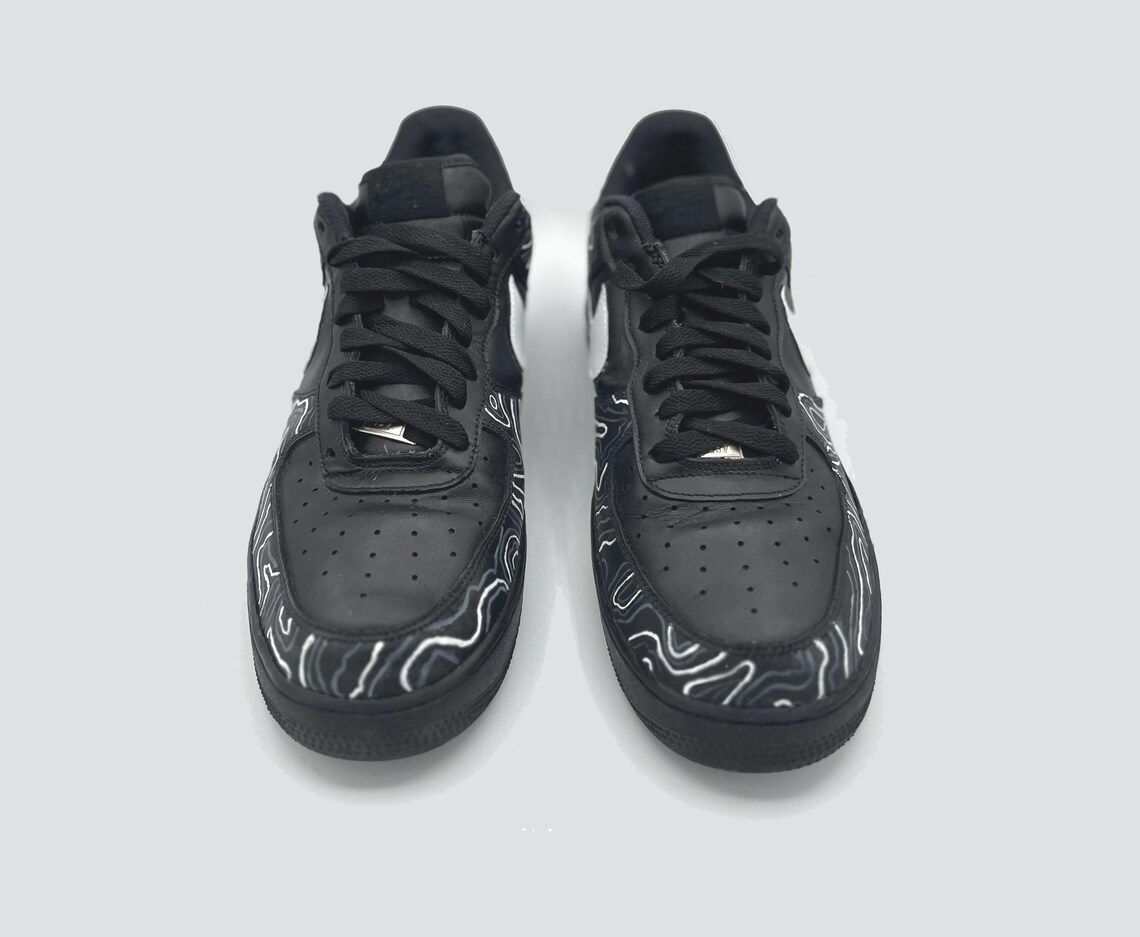 Topographic Custom Painted Nike Air Force 1 - Etsy
