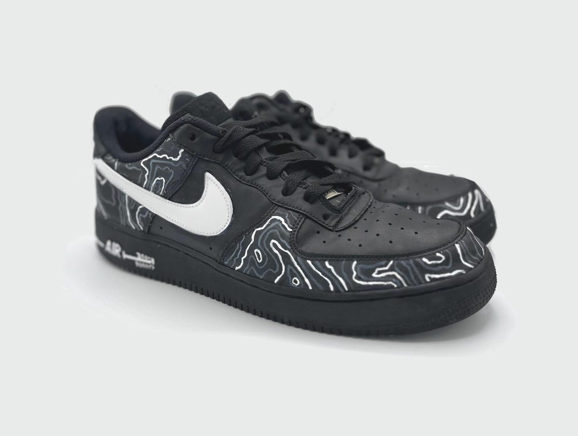 Topographic Custom Painted Nike Air Force 1 - Etsy