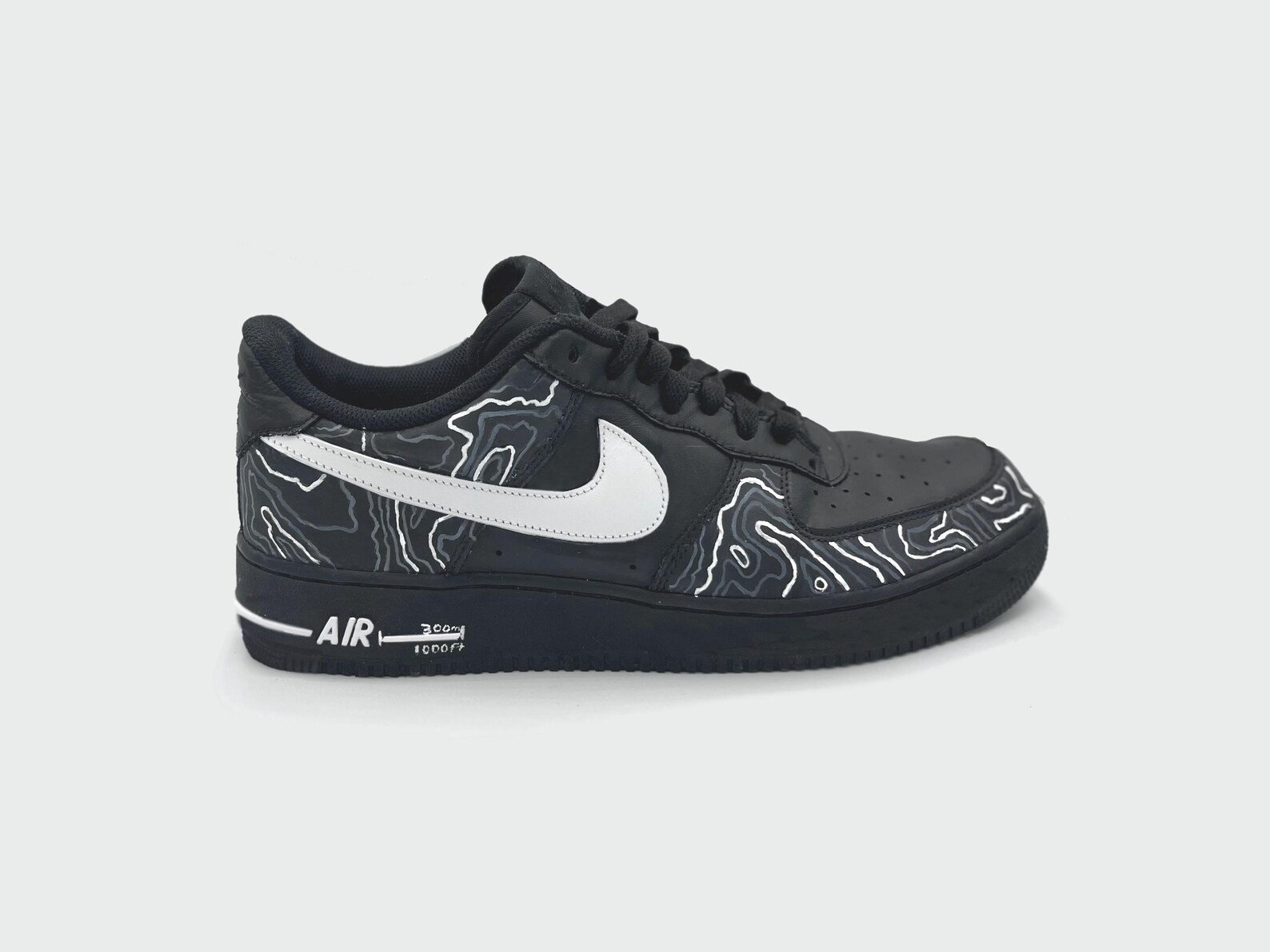 Topographic Custom Painted Nike Air Force 1 - Etsy