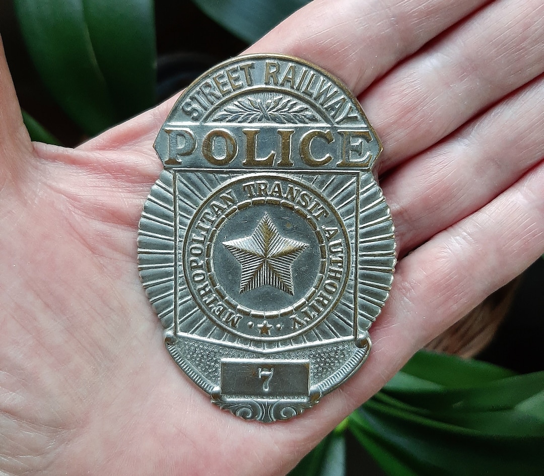 Vintage Boston Street Railway Police Badge. Metropolitan Transit ...