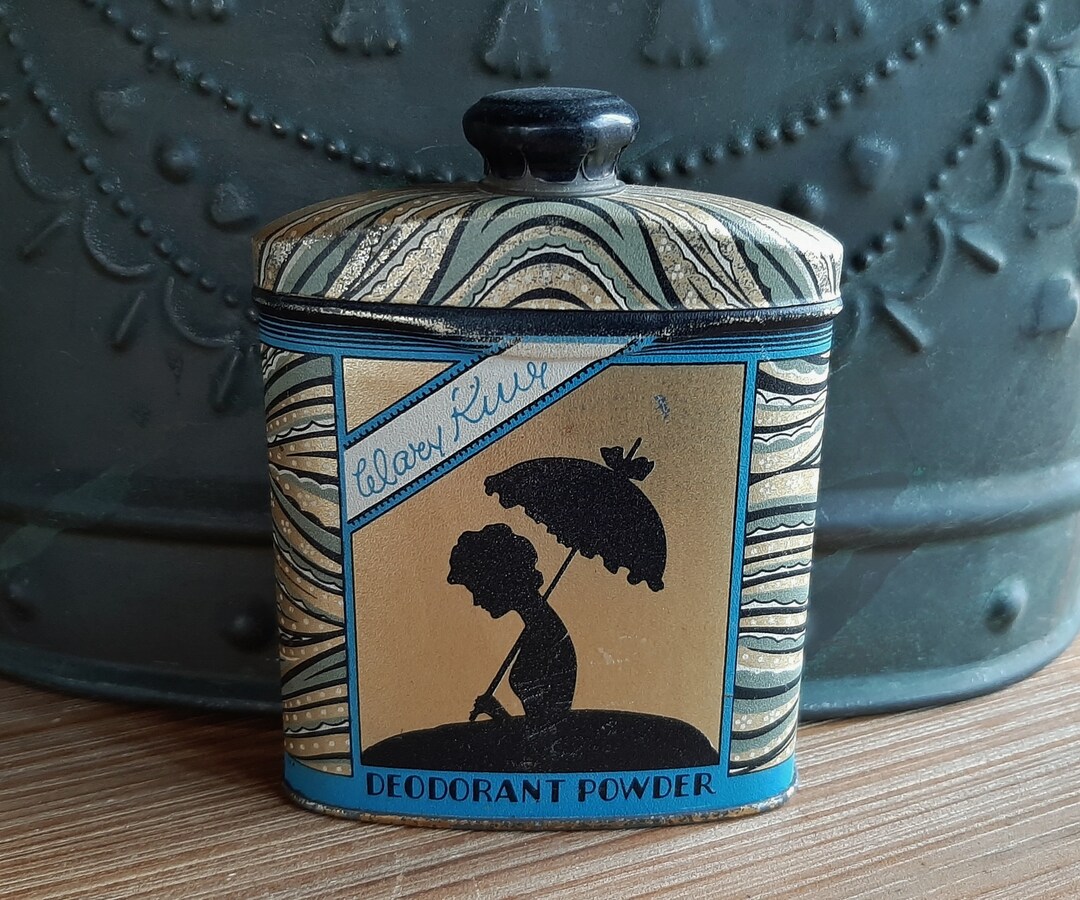 Vintage Watkins Mary King Powder Tin. Woman Parasol Silhouette ...