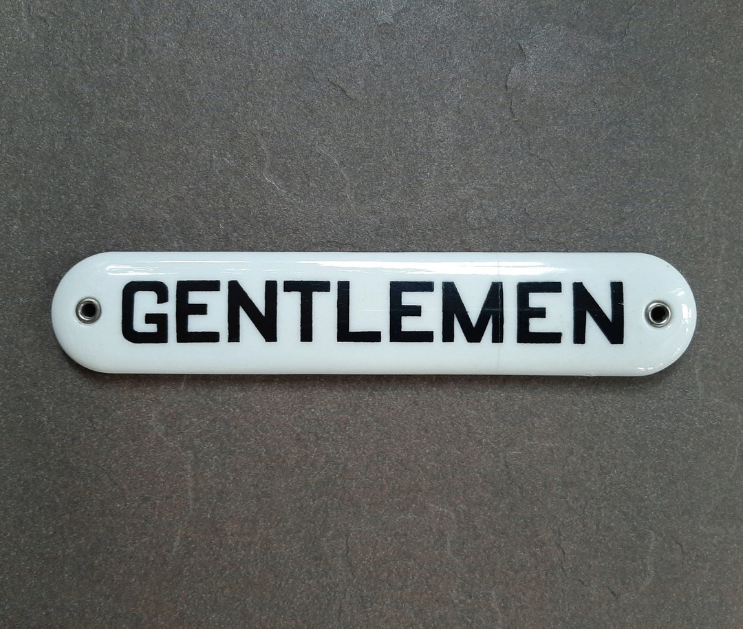 Antique Ceramic GENTLEMEN Bathroom Sign. Vintage Restroom Men's Room ...