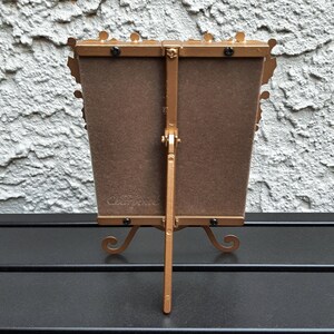Vintage Gold Metal Standing Picture Frame. Charpente Tabletop Frame ...