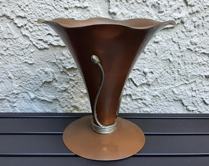 Antique Copper Pewter Vase. Lotus Bud Ware, Benedict Art Studios ...