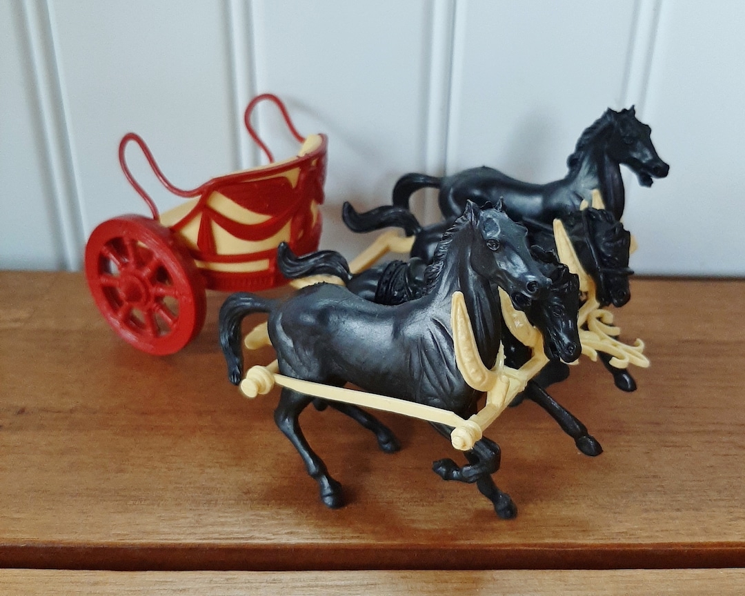 1960s Marx Ben Hur Chariot Horses Playset. Vintage Plastic Toy. MISSING ...