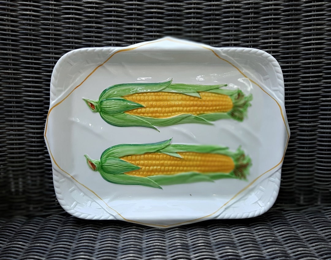 Vintage Corn Serving Platter Plate. Shafford, Made in Japan. Cottage ...