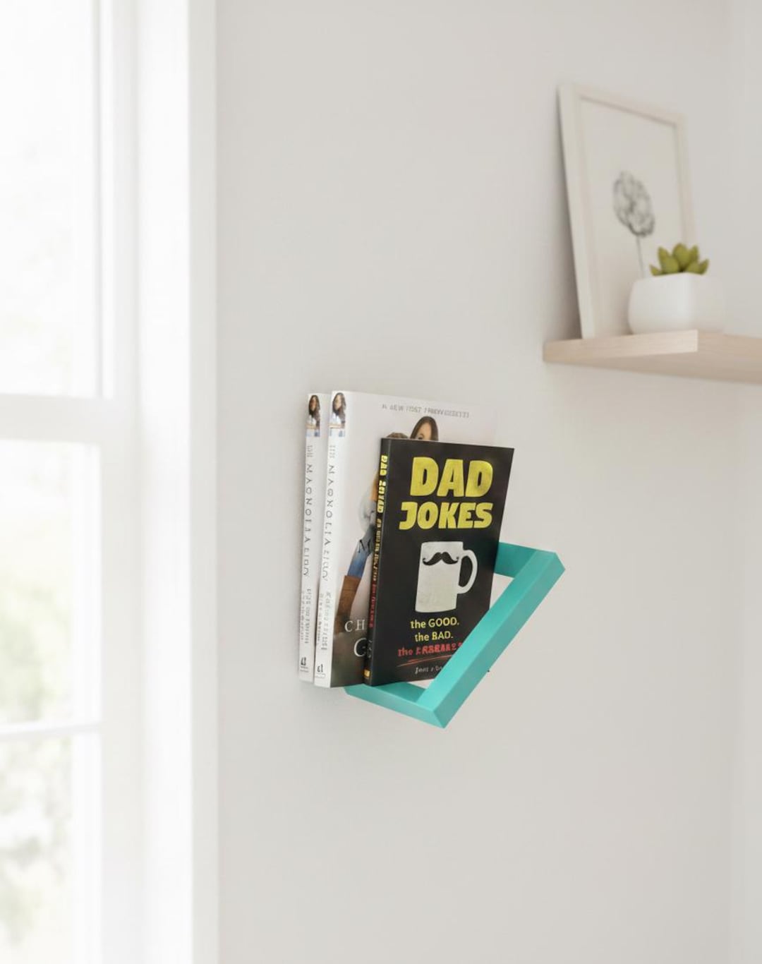 Modern Slanted Book Display - Wall Mounted Minimalist Floating Shelf - Etsy