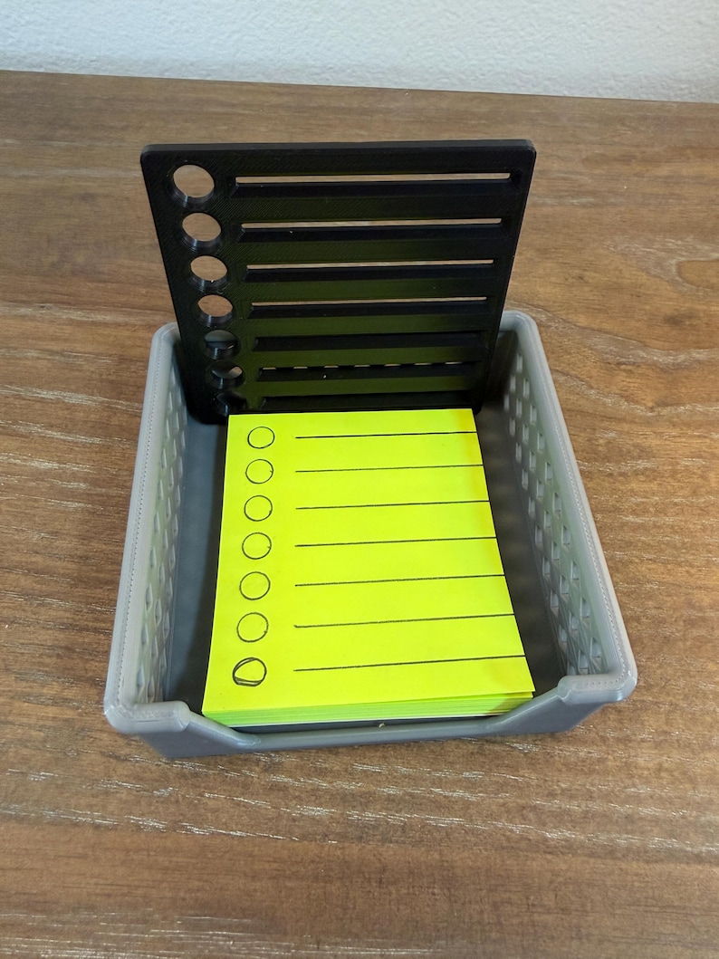 3D Printed Sticky Note Holder With Integrated To-do List Stencil ...