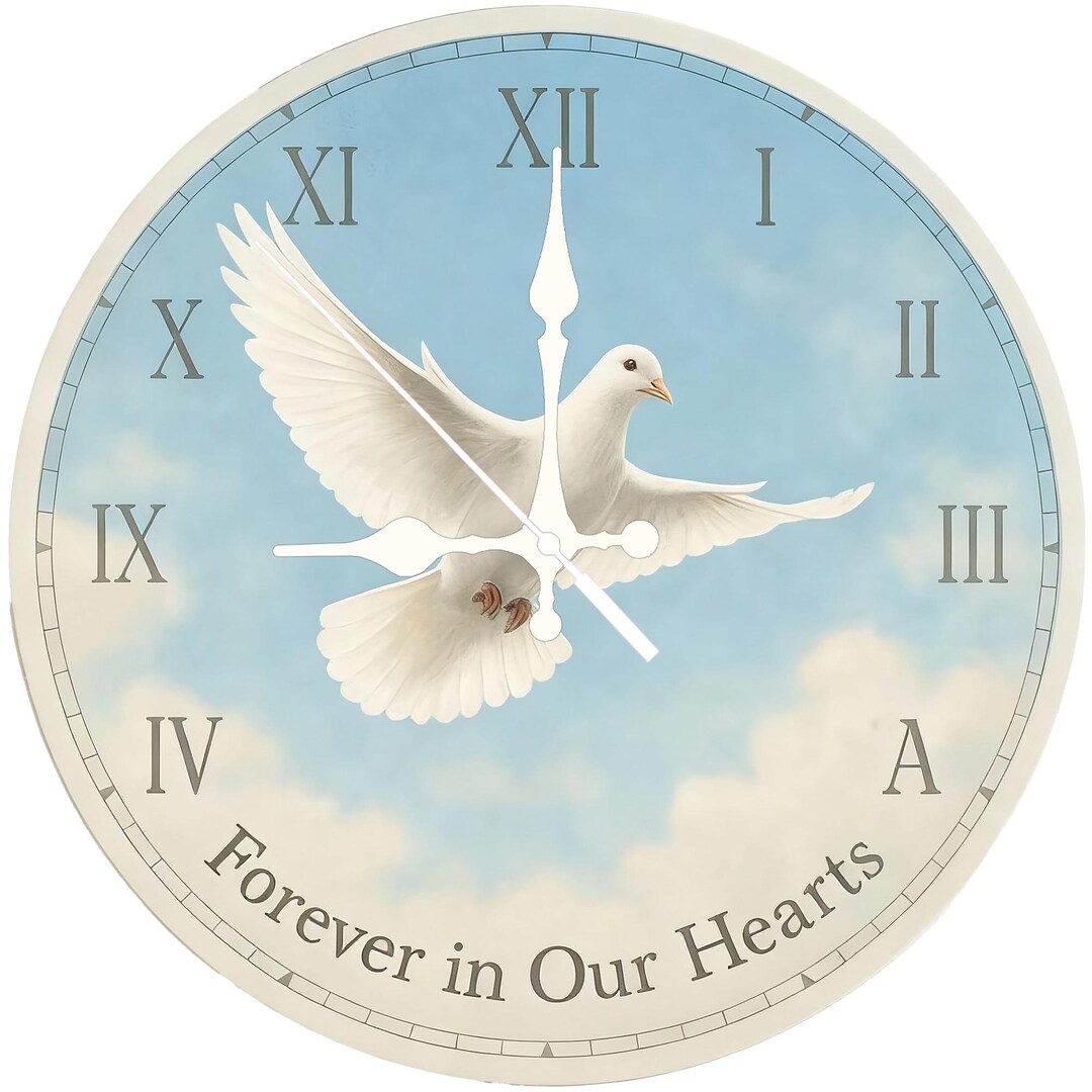 Dove Wall Clock – Christian Wall Clock–peace Wooden Wall Clock–silent ...
