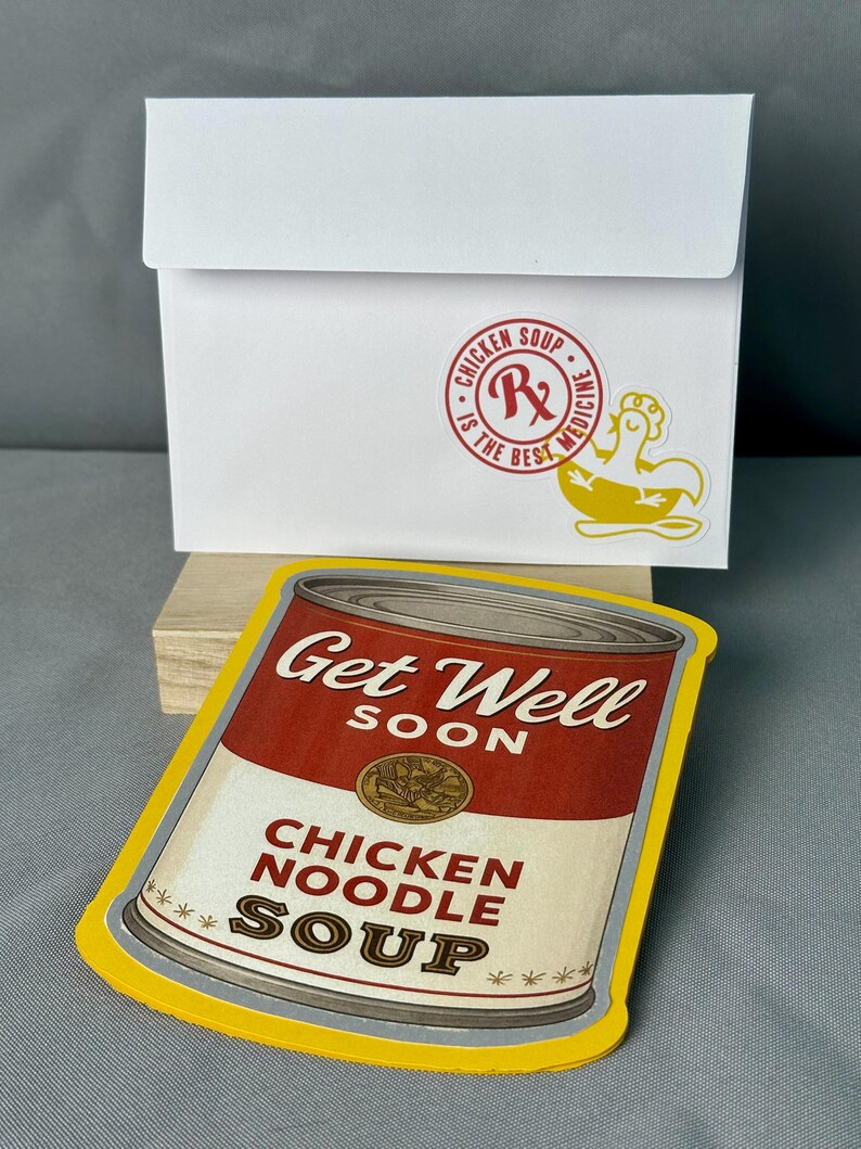 Get Well Soon | Greeting Card | Chicken Soup Card | Coordinating ...