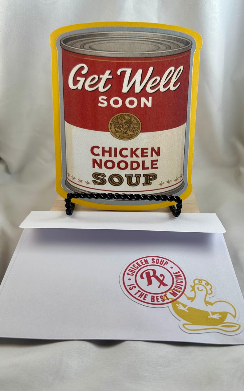 Get Well Soon | Greeting Card | Chicken Soup Card | Coordinating ...