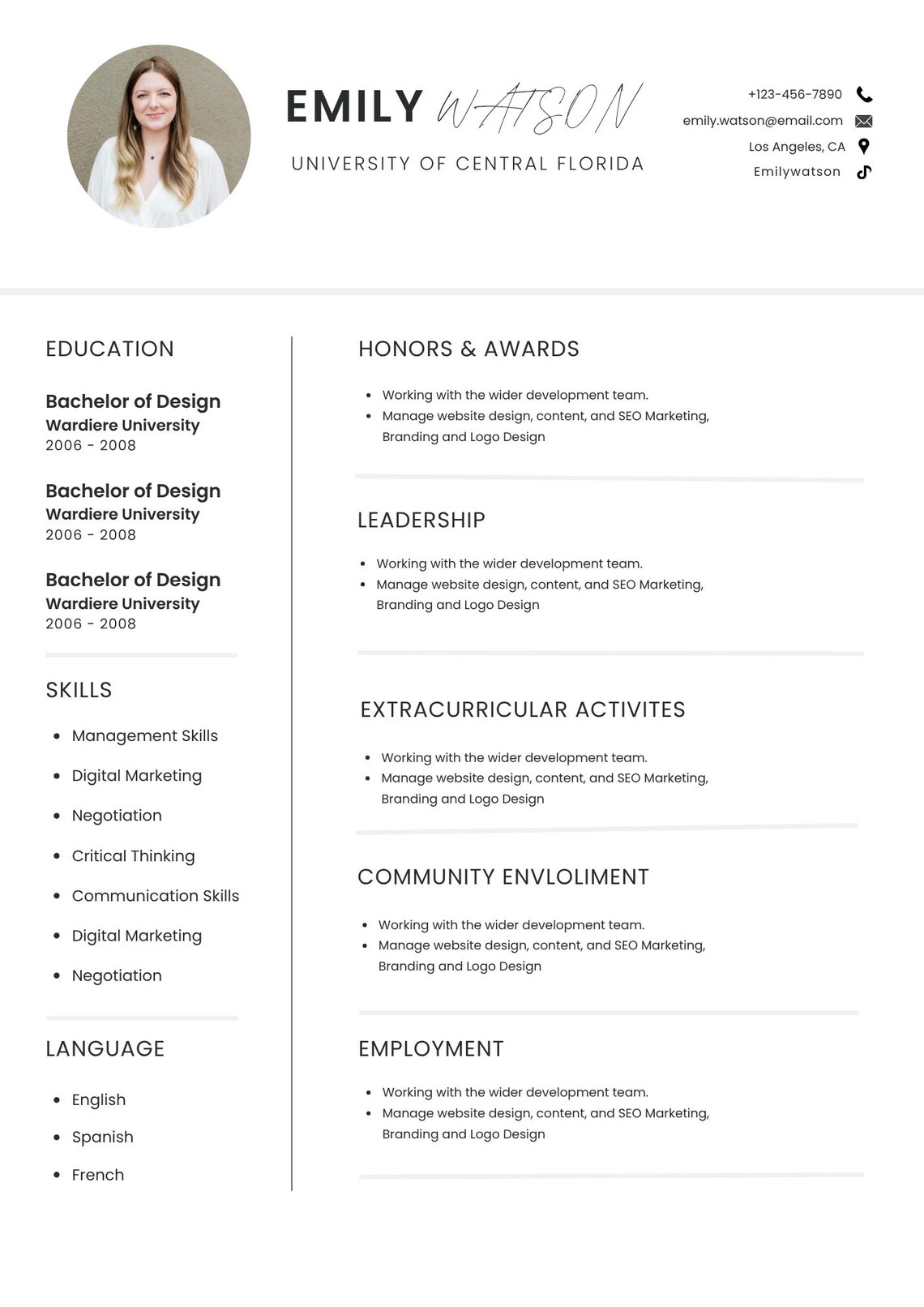 Editable Sorority Resume & Cover Letter Template | Canva PNM Rush Week ...