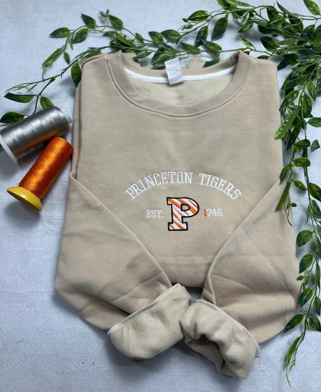 Cozy Embroidered Princeton Tigers Sweater With Fleece Lining, Soft ...
