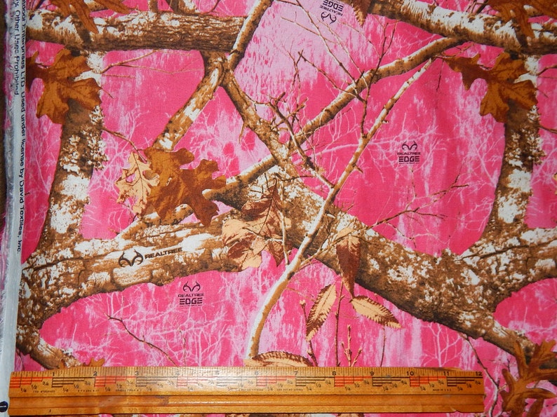 Pink Real Tree Edge Timber Camo Cotton Quilt Fabric Camouflage Leaf ...