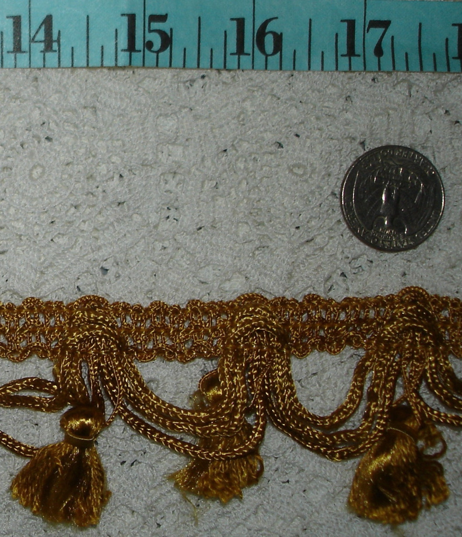 Vintage 2 Inch Gold Tassel Fringe Trim BTY Yard Upholstery Craft Sew ...