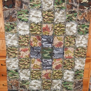 Handmade Rag Quilt Cotton Flannel Camo Brown Camouflage Real - Etsy
