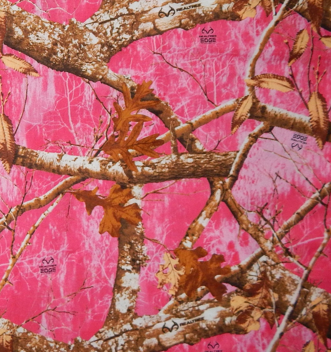 Pink Real Tree Edge Timber Camo Cotton Quilt Fabric Camouflage Leaf ...