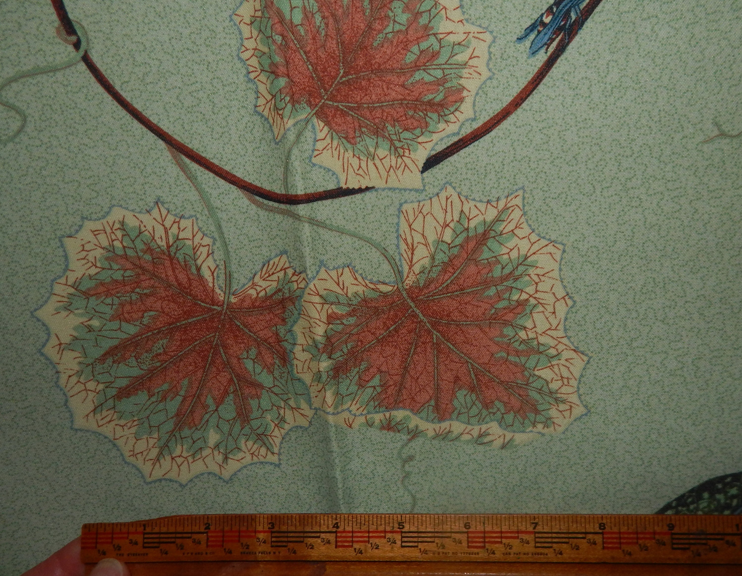 Botanical home decorating fabric large print leaves bugs green Lydia ...