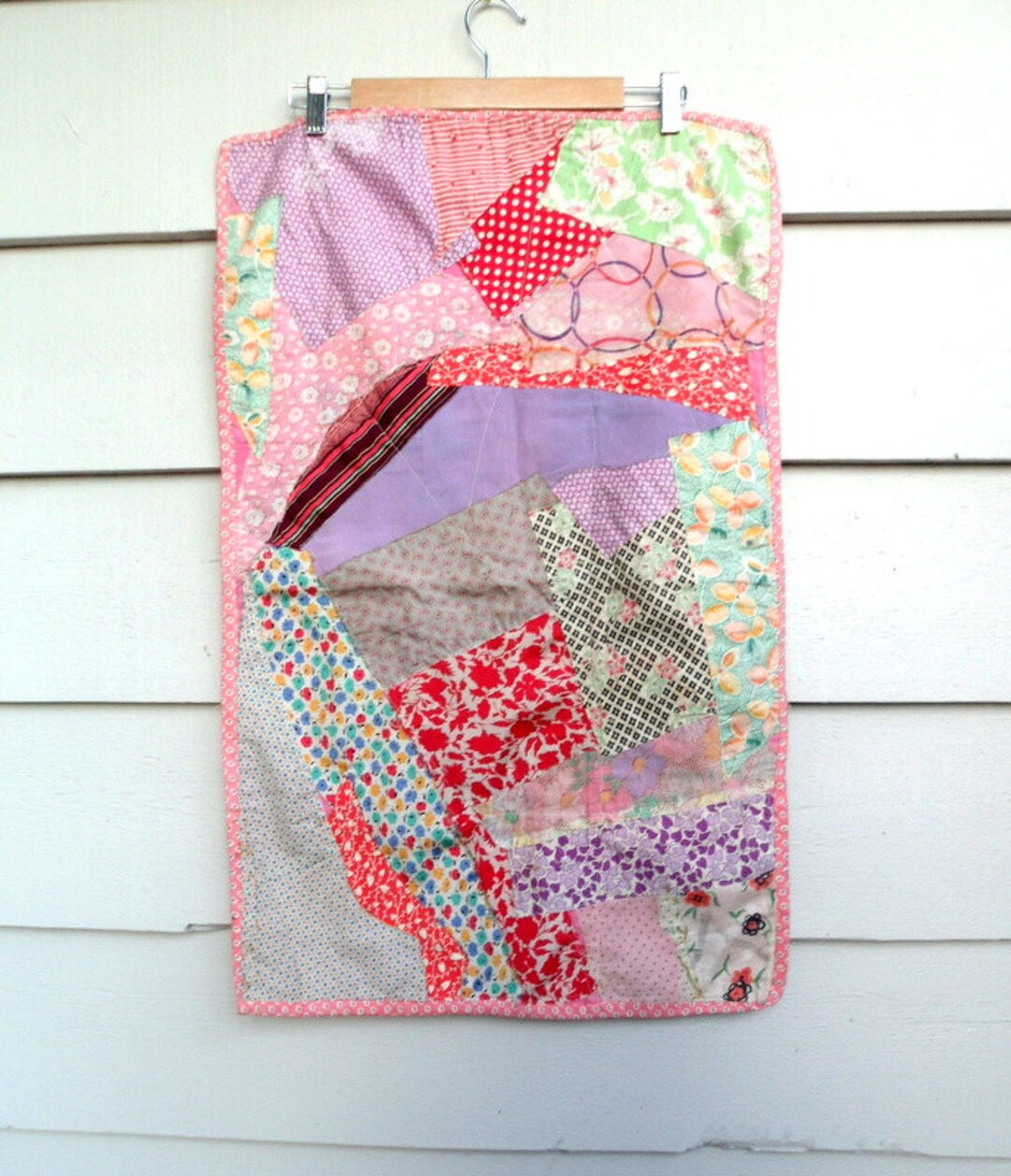 1930's 1940's Child's Sampler Quilt - Crazy Quilt Miniature, Doll or ...