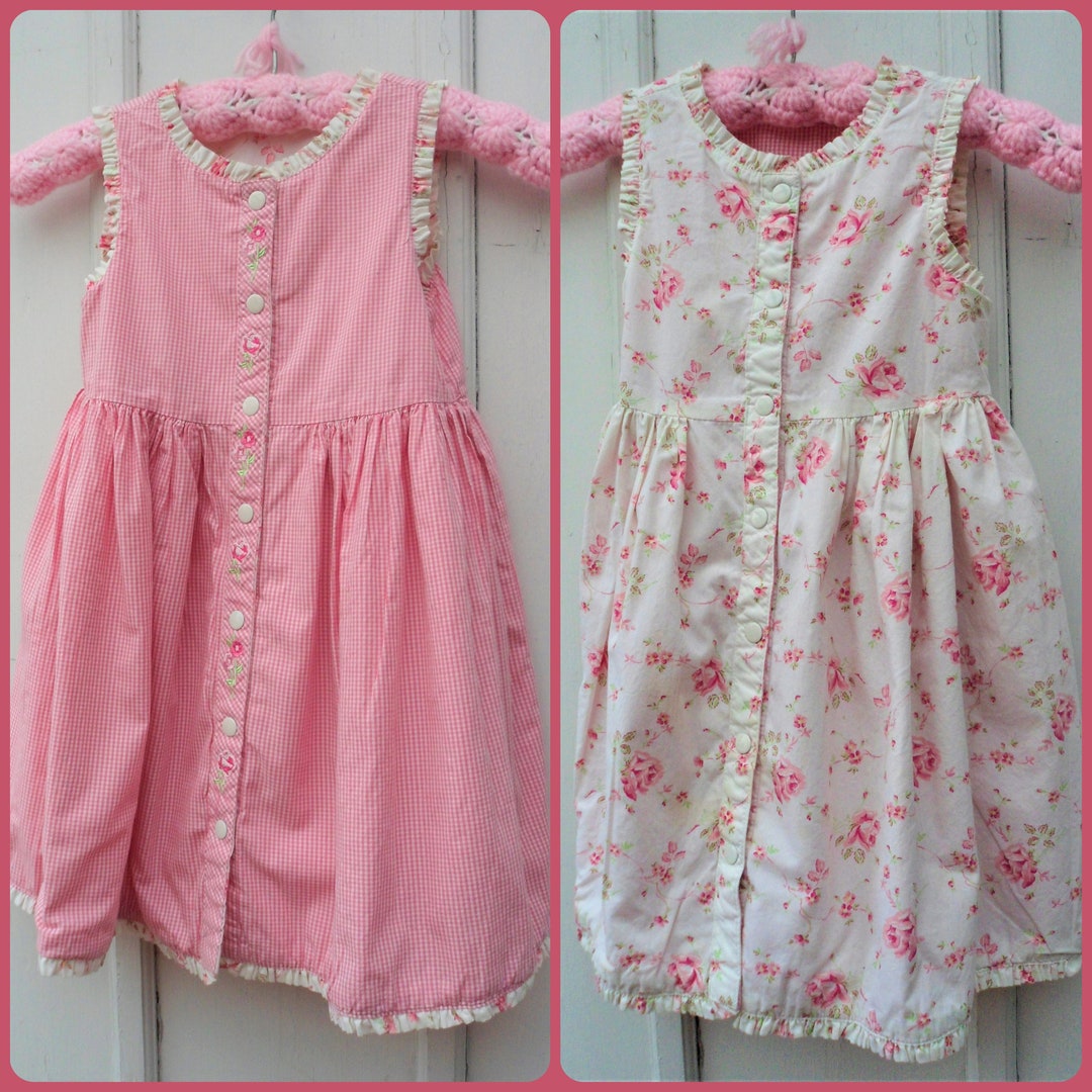 Reversible Sundress - 7/8 Years - Pink, White and Green Floral Sundress ...