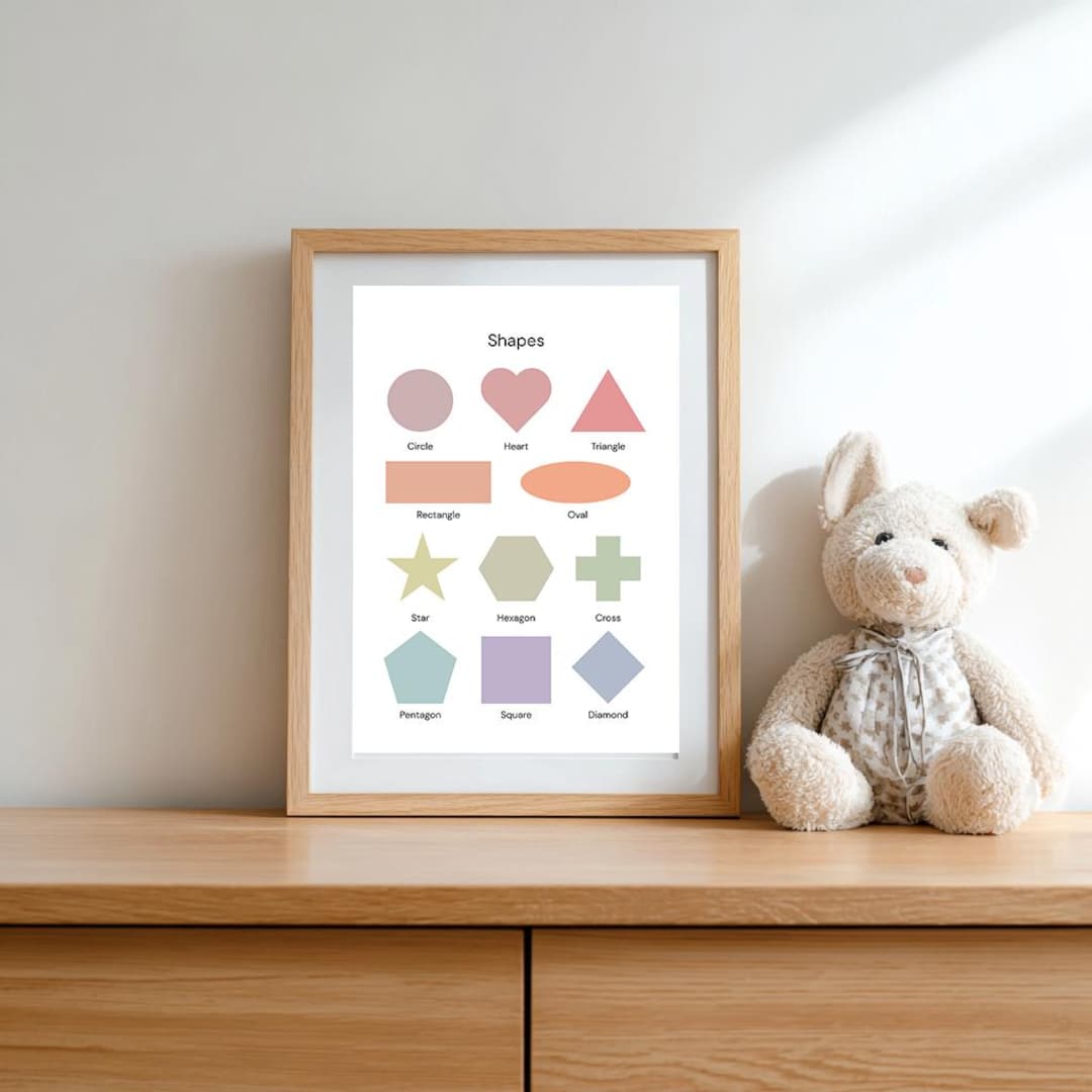 Pastel Shapes Poster: Montessori Nursery Decor (printable PDF Download ...