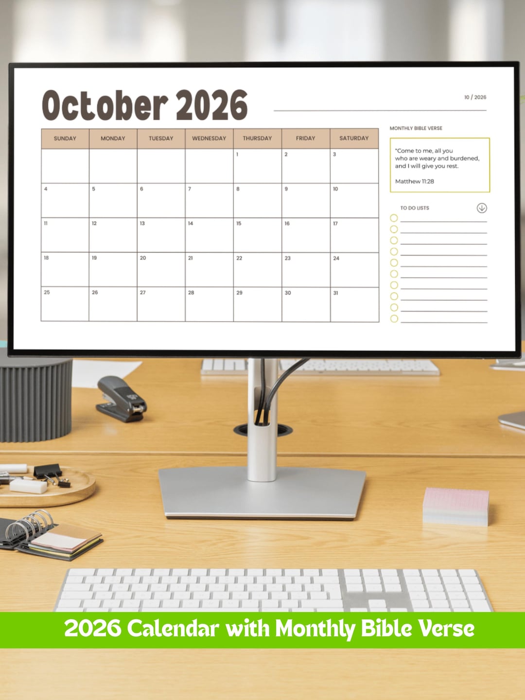 Printable 2026 Bible Verse Calendar: Christian Digital Planner (digital ...