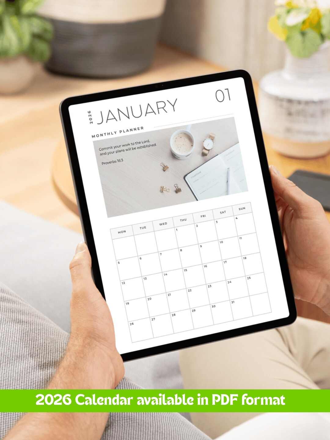 2026 Bible Verse Calendar: Christian Monthly Planner (digital Download ...