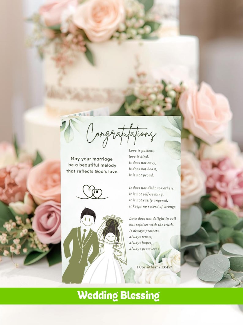Printable Christian Wedding Card | Congratulations Newly Wed | Bible ...