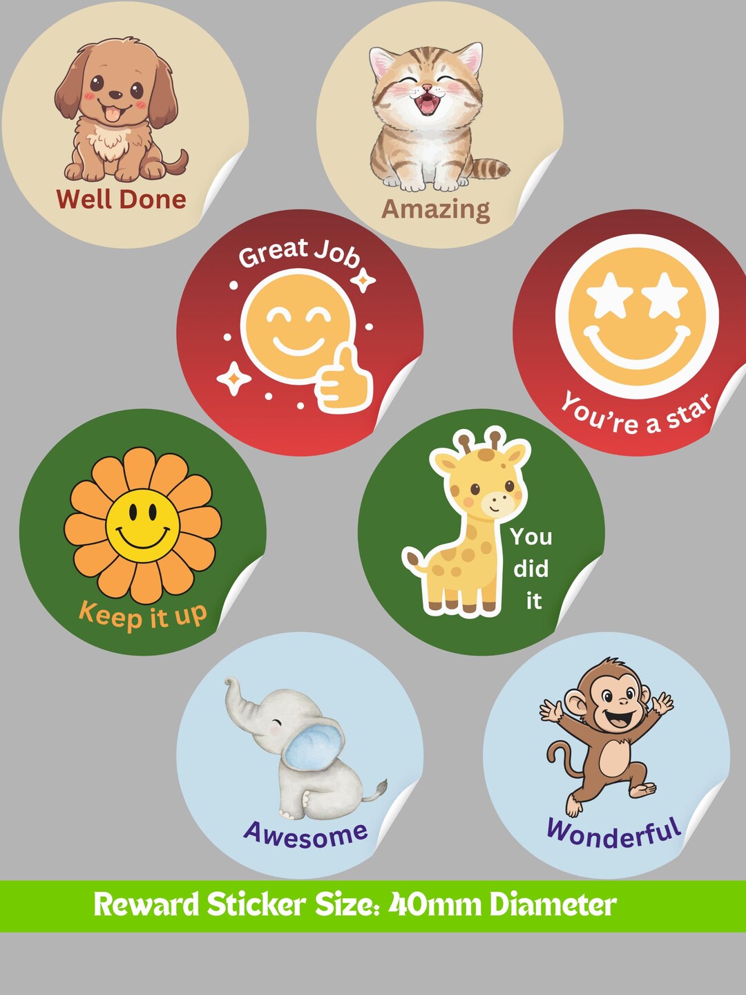 Printable Children Motivational Reward Stickers for Home or School ...