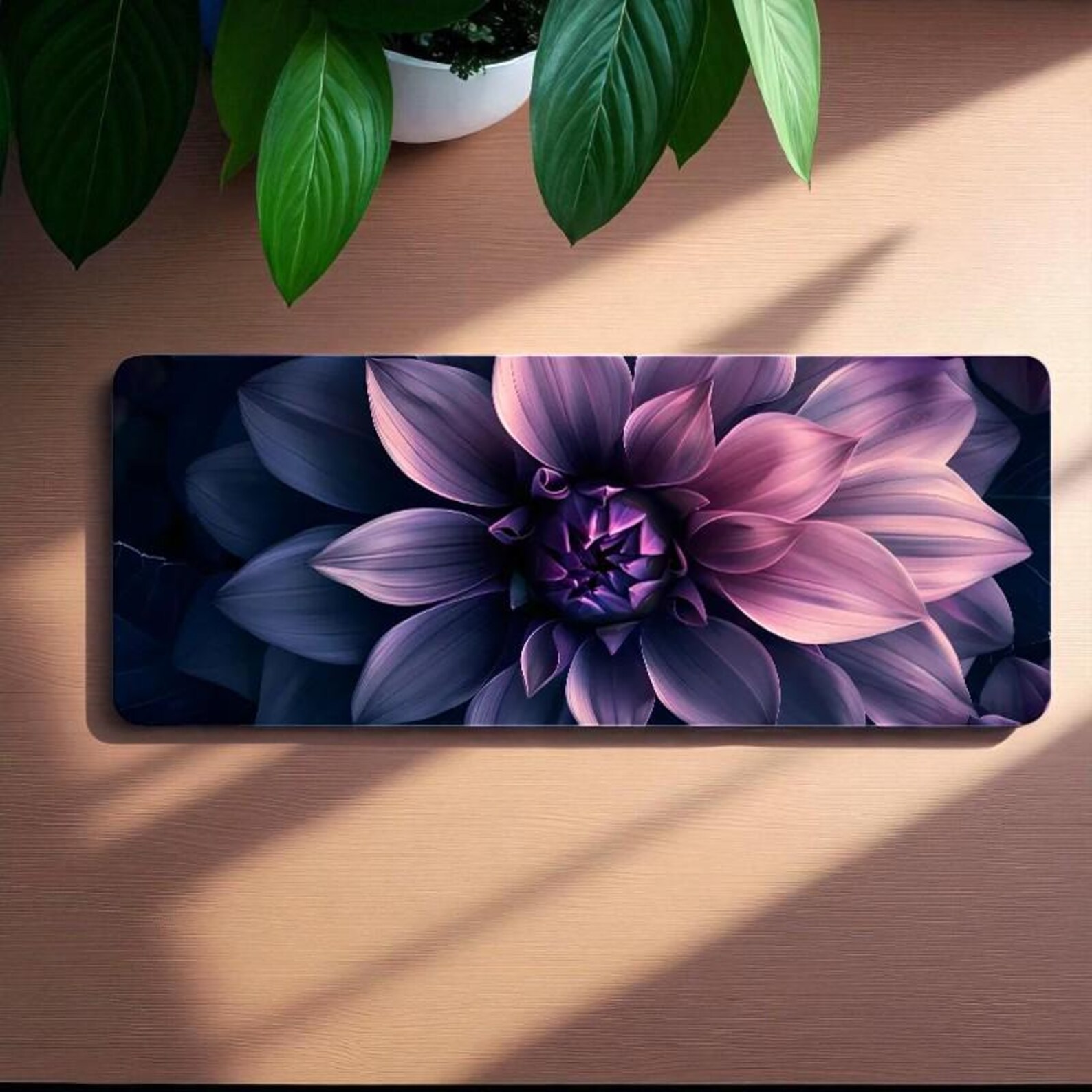 Purple Floral Mouse Pad XL Aesthetic Desk Mat Cute Desk Pad for Office ...