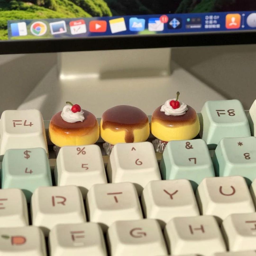 Caramel Pudding Keycap Set | 3D Resin Artisan Key Caps for Mechanical ...