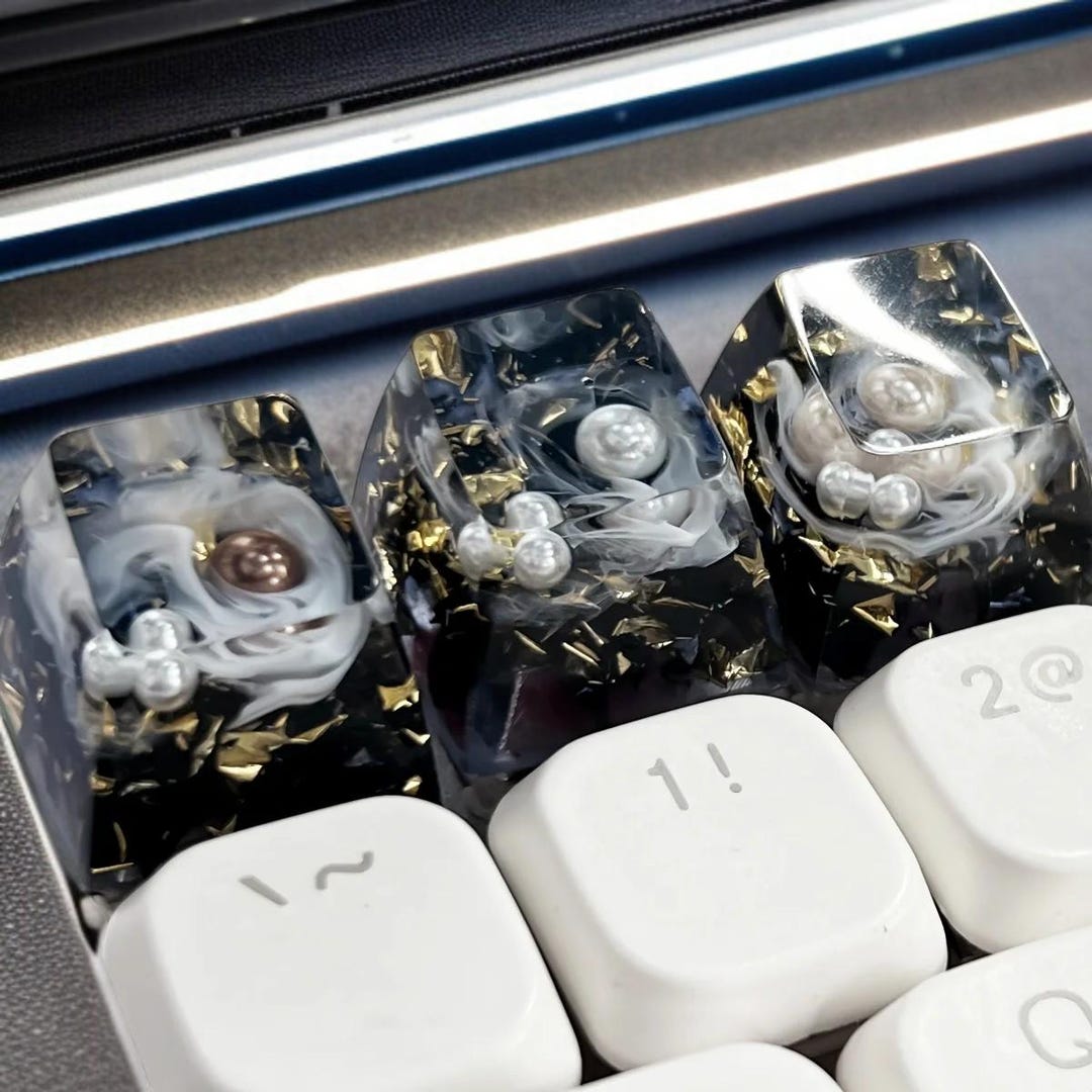 Artisan Resin Pearl Keycap – Custom Pretty Girl ESC Key, DIY Mechanical ...