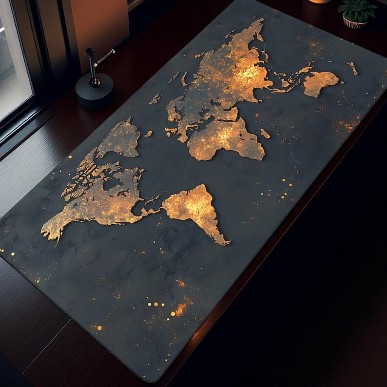 World Map Mouse Pad XXL, Gaming Desk Mat, Non-slip Rubber Keyboard Pad ...