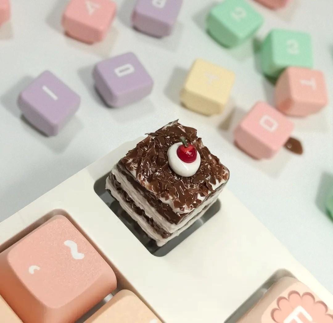 Cute Cake Artisan Keycap | Handmade Kawaii Clay Keycap for Mechanical ...