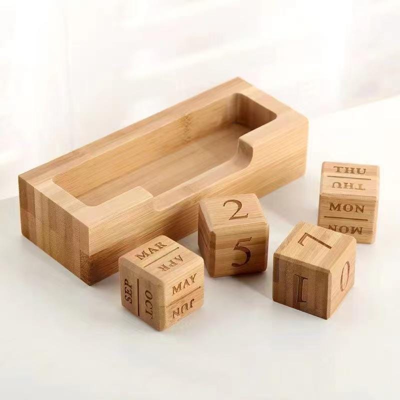 Bamboo Desktop Perpetual Block Calendar With Month/day/week Display ...