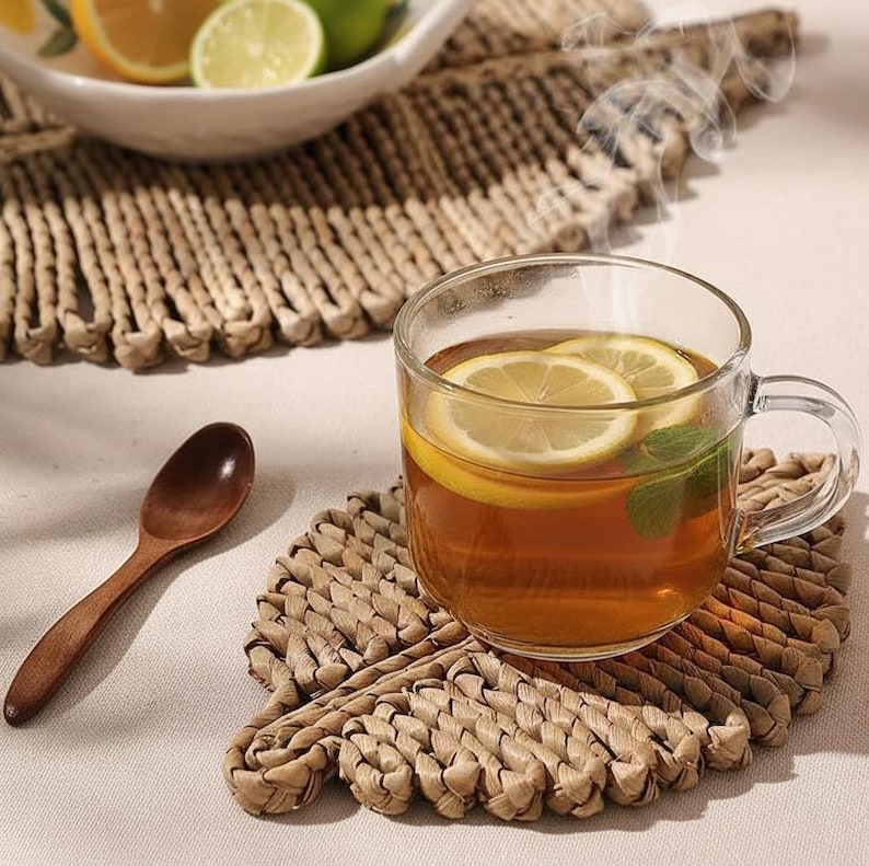 Japanese-style Natural Corn Husk Leaf Placemat - Handwoven Heat ...