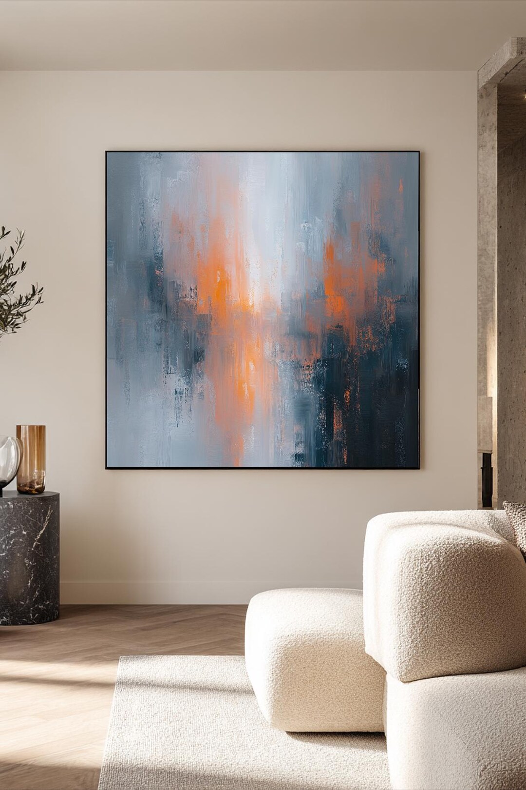 Large Abstract Wall Art Painting, Vibrant Colorful Expressionism, Bold ...