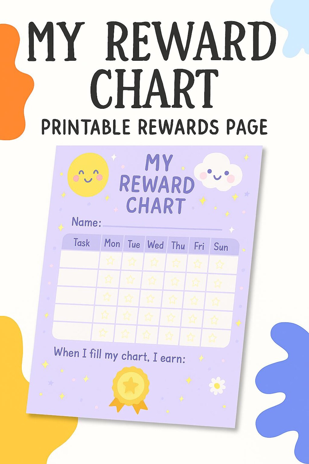 Editable Kids Reward Chart | Printable Behaviour Tracker | Chore & Task ...
