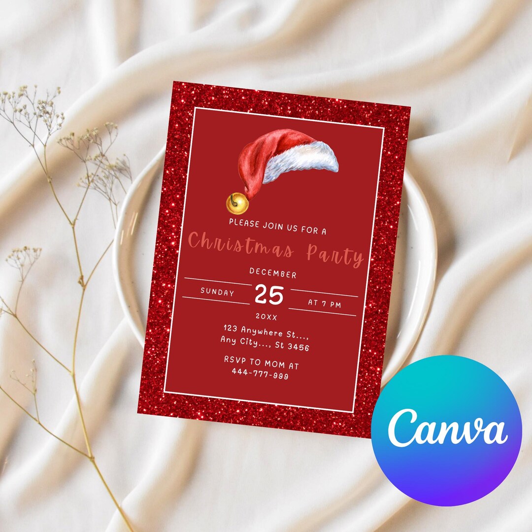 EDITABLE Christmas Party Invitation Christmas Party Invite Christmas ...