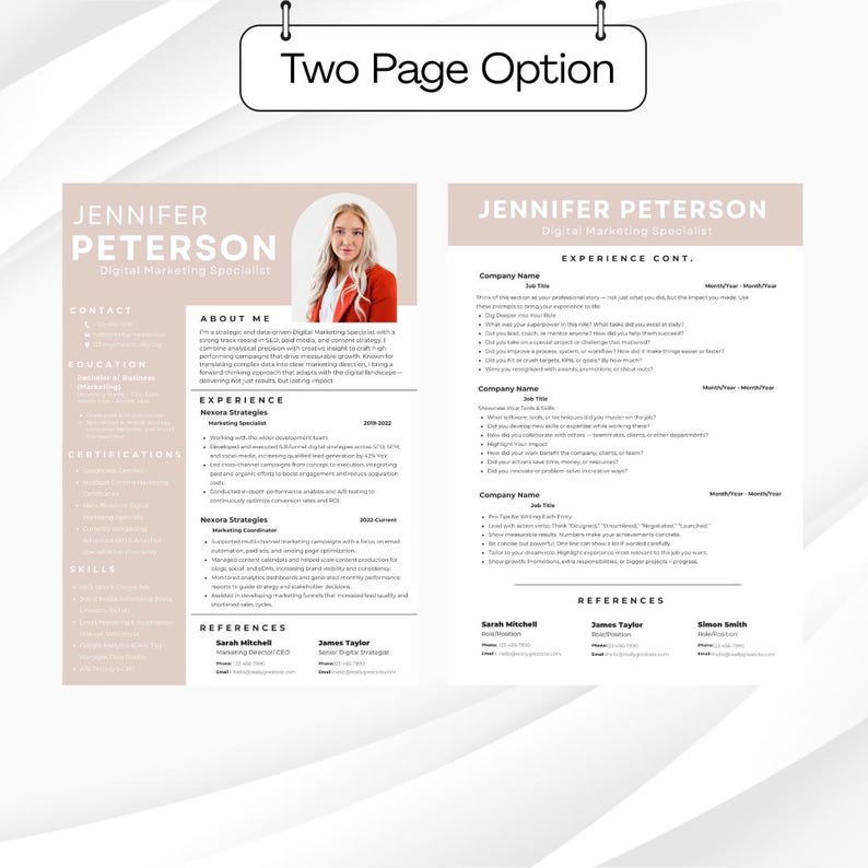 Professional Resume Bundle, Editable Canva Template, Cover Letters, Interview Tips & Examples ...