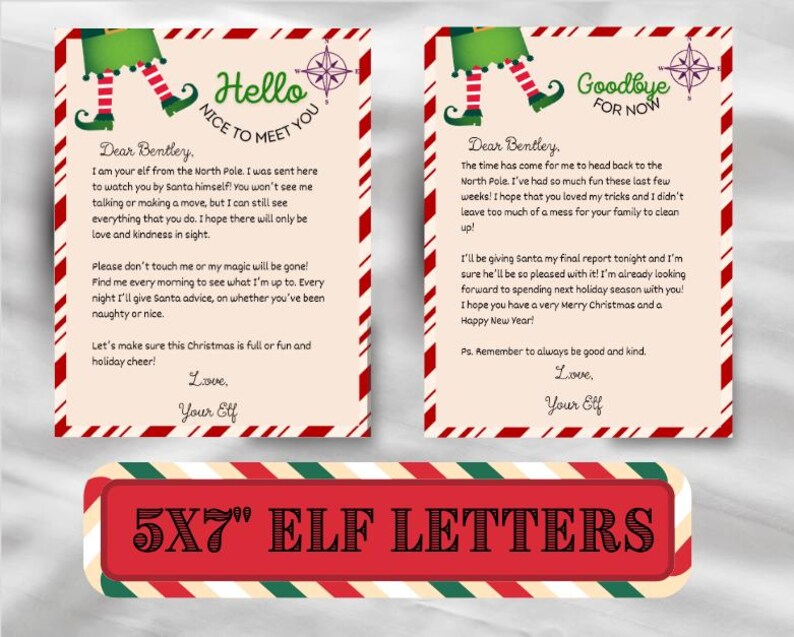 Editable Elf Hello and Goodbye Letter Set, Christmas Elf Letter Bundle ...