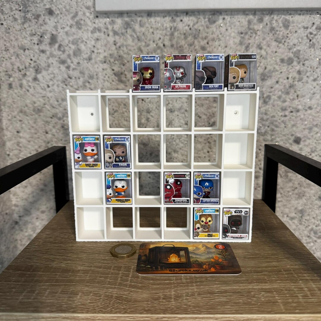 Shelf for Bitty Pop Holds 30 Figures/ White /wall-desk Display Stand ...