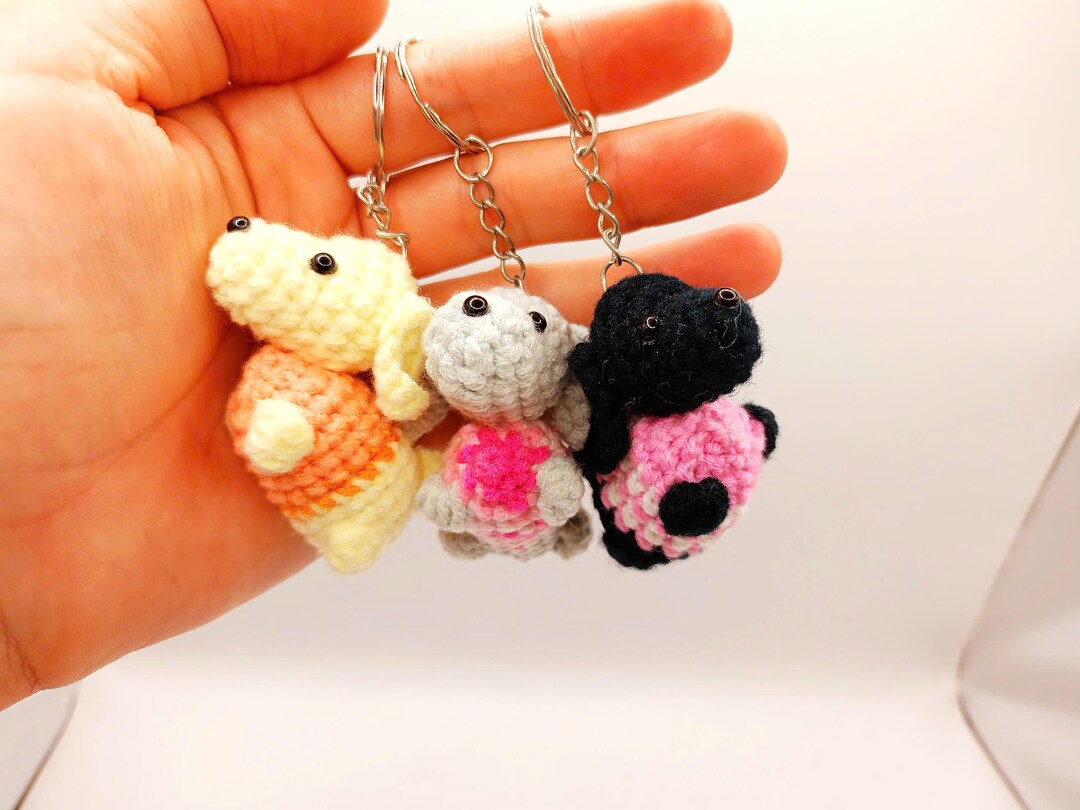 Buy 1 Get 1, Cute Mini Dog Crochet Keychain, Dog Crochet Keychain ...