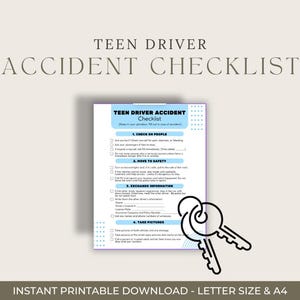 Teen Driver Accident Checklist – Printable Safety Guide | Instant ...