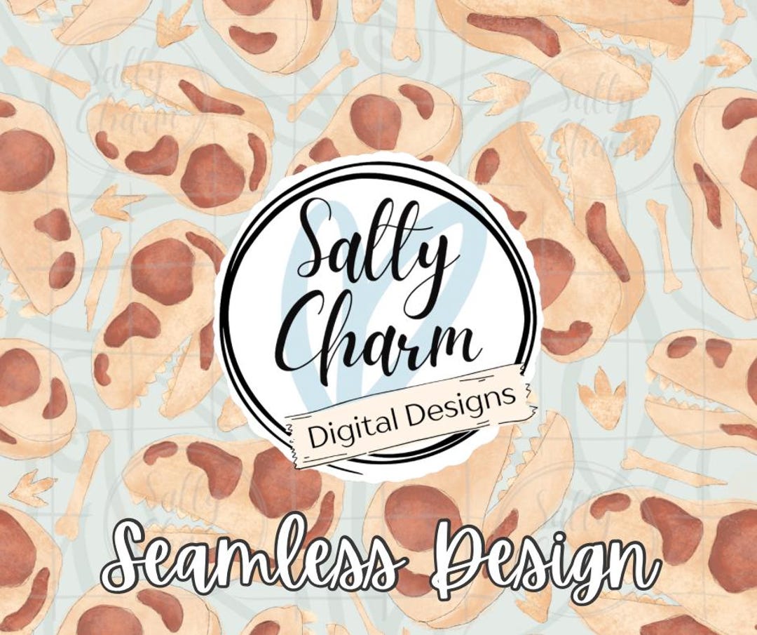 Dinosaur Fossils Seamless Pattern, Boys Party Design (digital Download ...