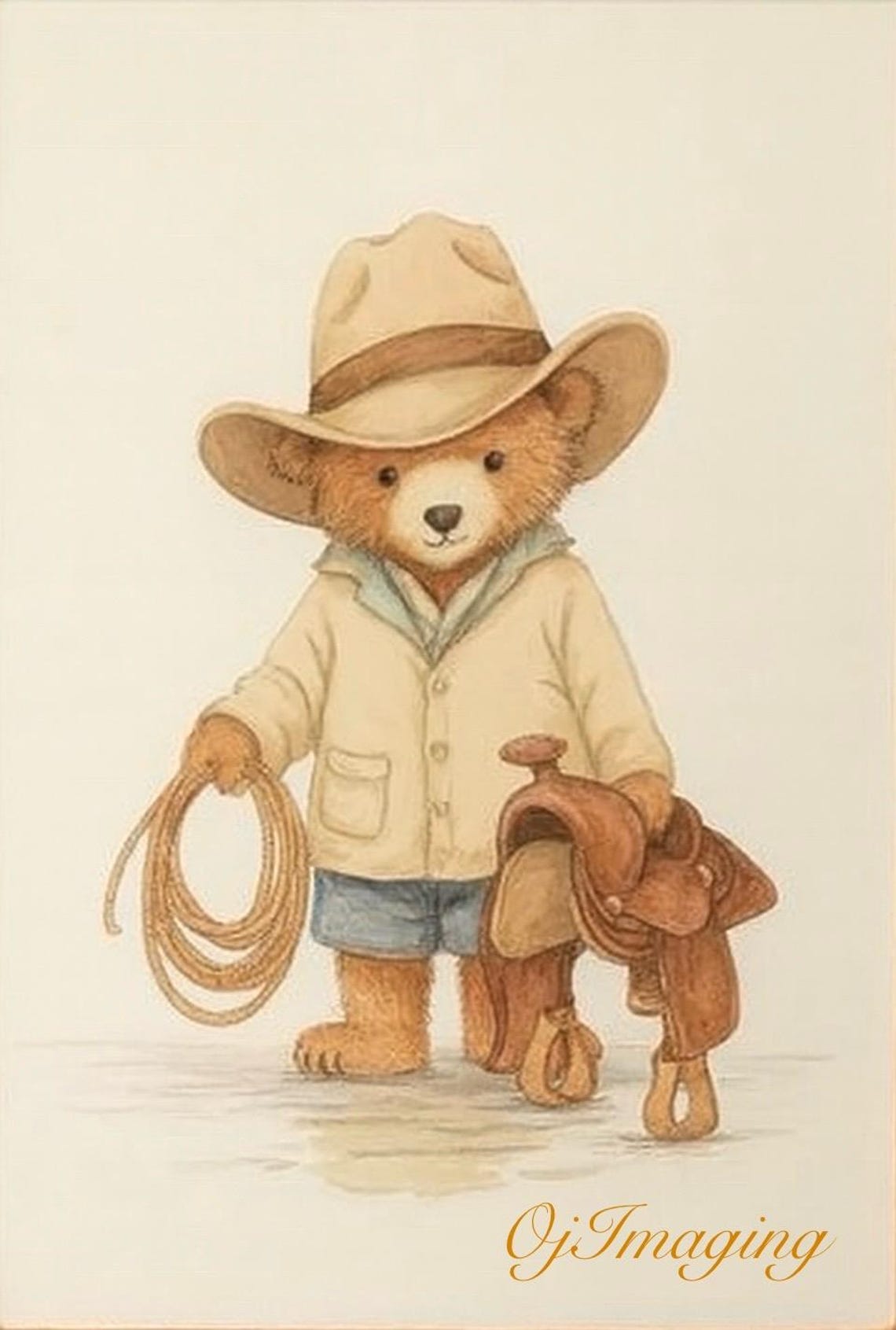 Cowboy Teddy Bear With Robe & Saddle - Etsy