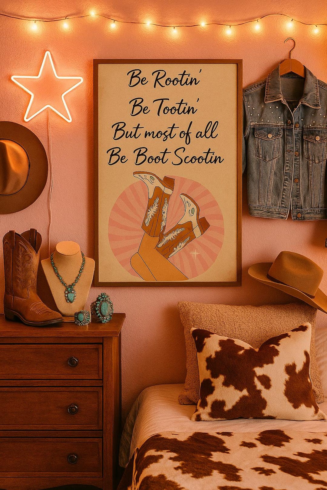 Cowgirl Boot Scootin' Digital Print: Western Room Decor - Etsy