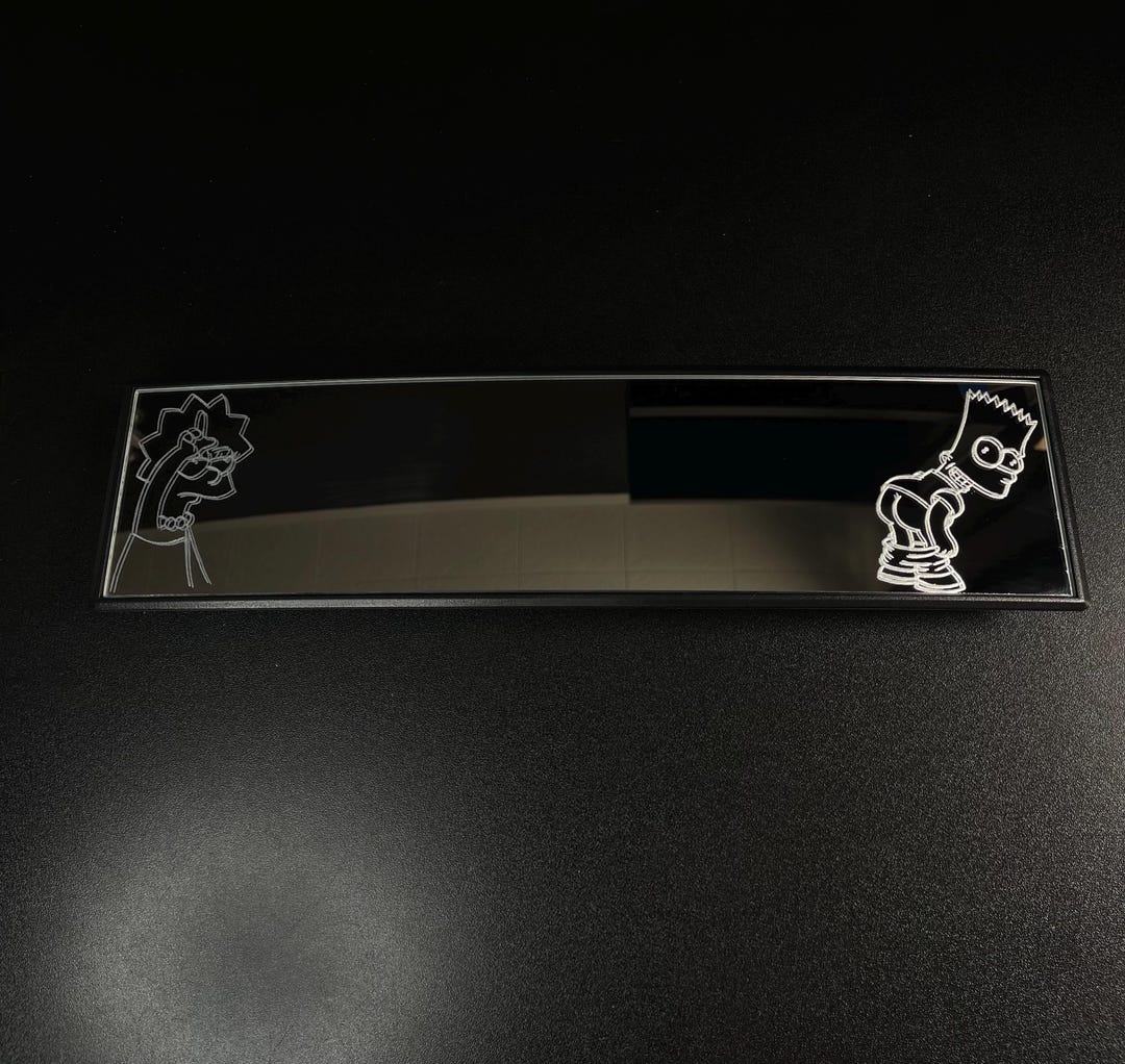 Simpsons Car Show Mirror - Hand Engraved Convex Car Rearview Mirror - Etsy