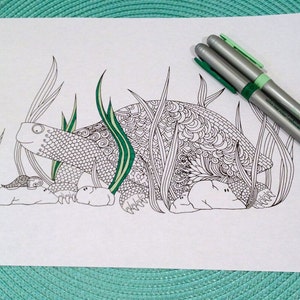 Turtle Coloring Page Zentangle Kids Adult Animal Doodle Design | Etsy